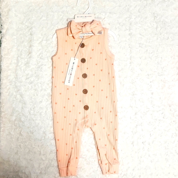 One Pieces | Nwt Baby Girl One Piece With Headband | Poshmark